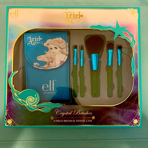 ELF | Makeup | Elf Disney Ariel Crystal Brushes And Travel Case | Poshmark
